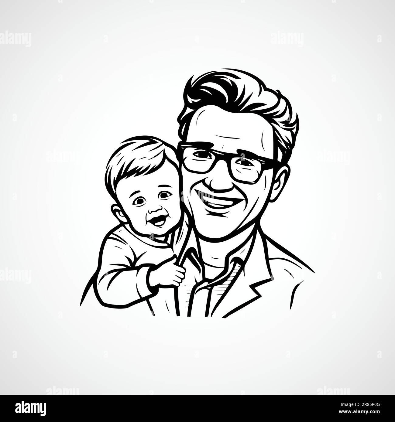 Vector Fondo Del Día Del Padre Con Papá E Hijo Imagen Vector De Stock Alamy