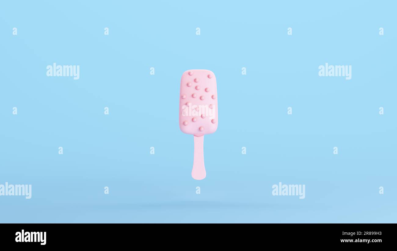 Pink Popsicle Ice Cream Cold Food Ice Cream Summer Dessert Kitsch Blue