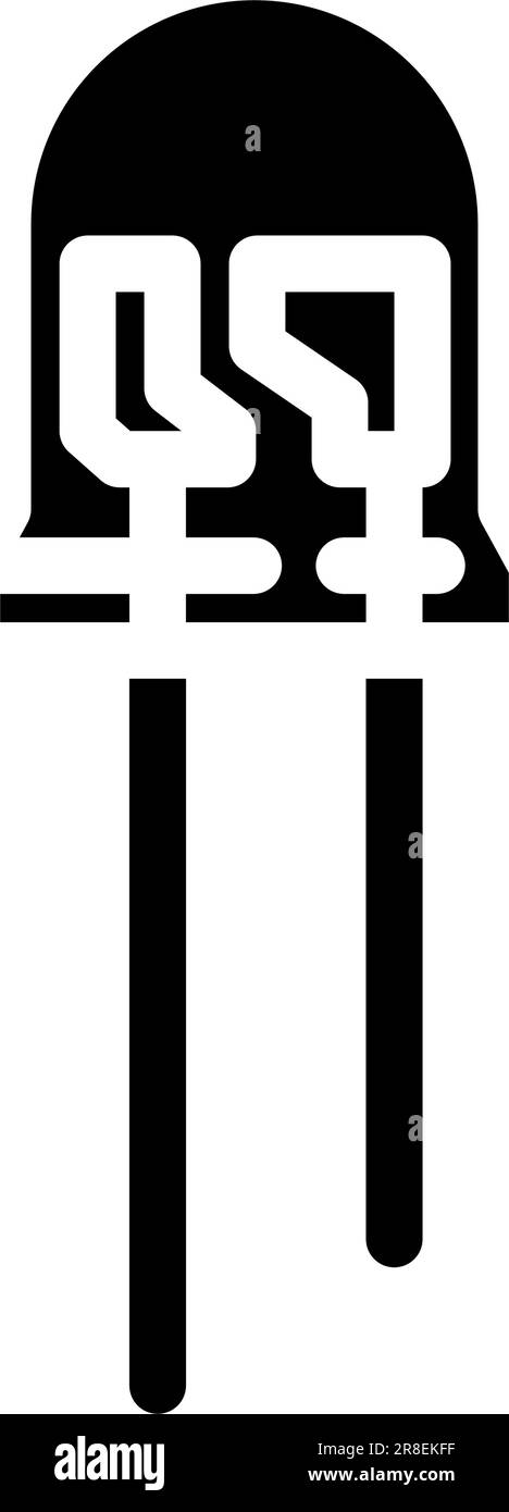 Vector De Icono De Glifo De Componente Electrónico De Diodo Señal De