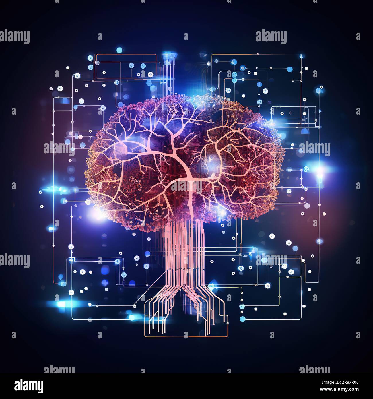 La Actividad Cerebral Humana Con Las Líneas Del Plexo Externos