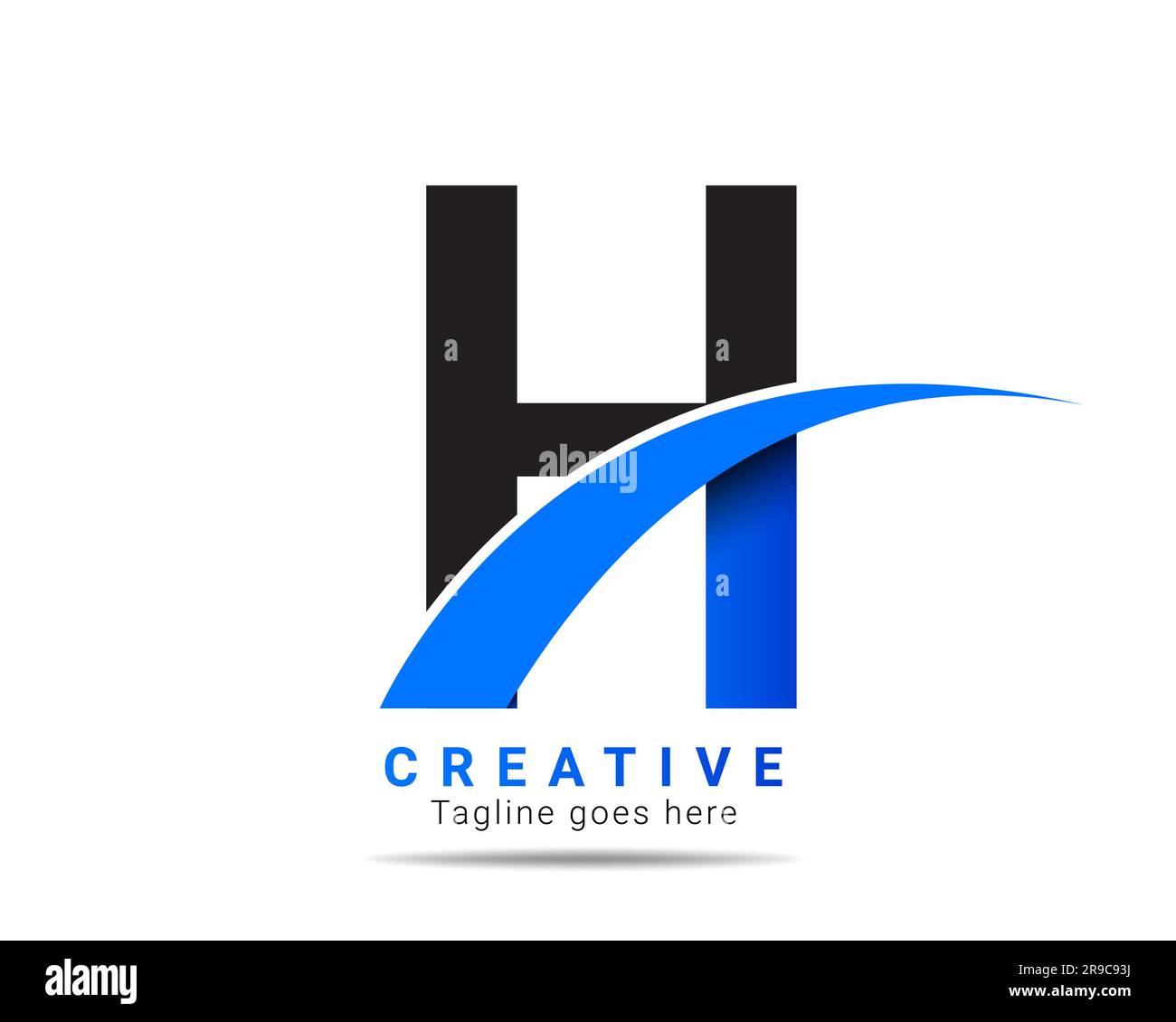 Letra Inicial Abstracta Logotipo Del Alfabeto H Con Color Azul