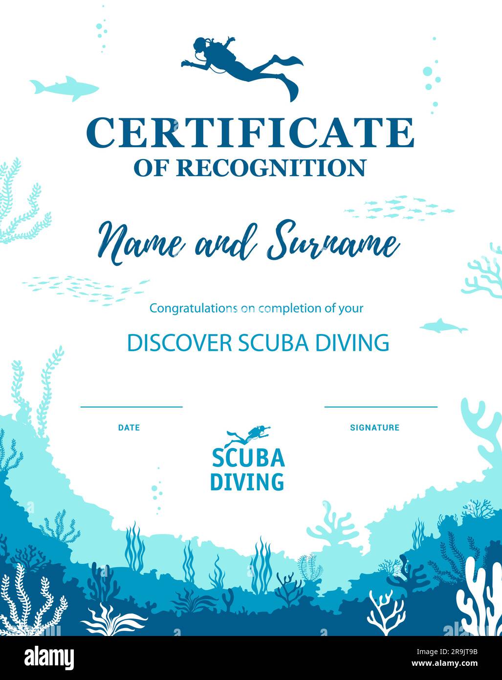 Certificado De La Escuela De Buceo De La Usmc