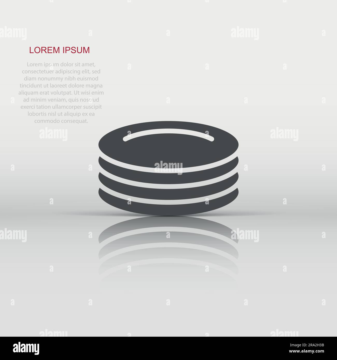 Icono de placa plana en el estilo. Dish ilustración vectorial sobre ...