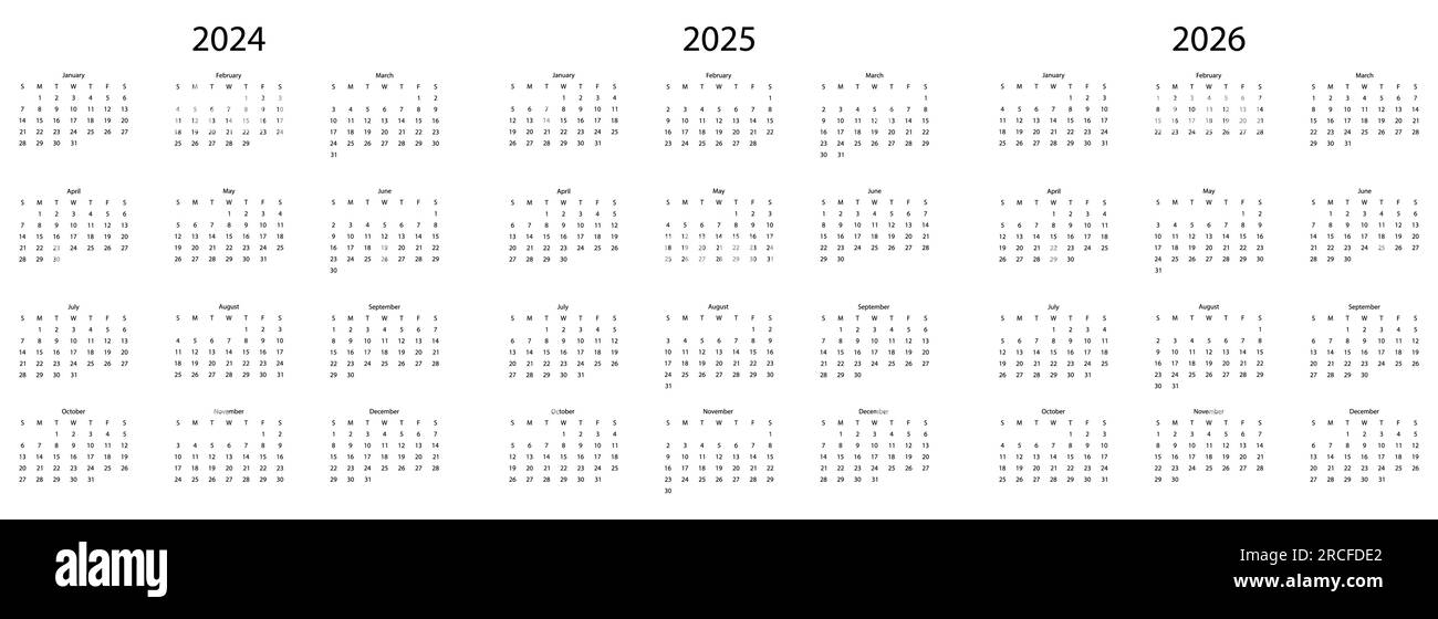 Calendario Para 2024 Im Genes De Stock En Blanco Y Negro Alamy