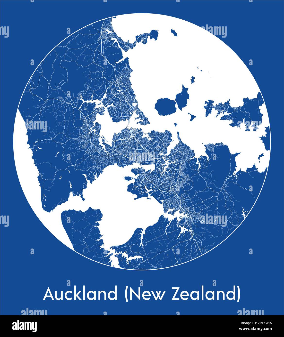 Mapa De La Ciudad Auckland Nueva Zelanda Nueva Zelanda Oceanía Azul De