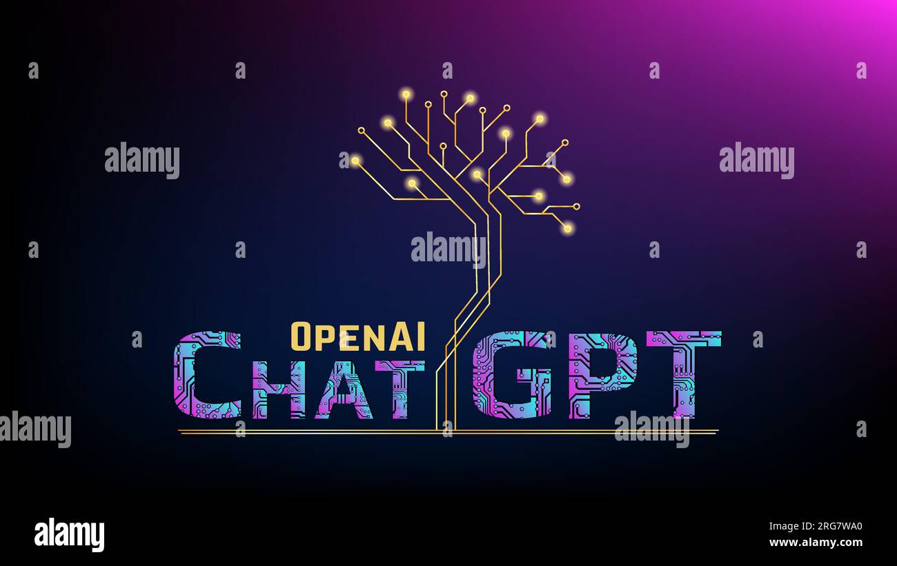 Openai Gradiente De La Compañía Chatgpt Texto De Pcb Y Cerebro De