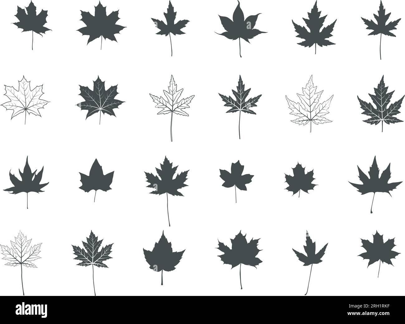 Siluetas de hoja de arce, icono de hoja de arce, ilustración vectorial ... Siluetas de hoja de arce, icono de hoja de arce, ilustración vectorial ...