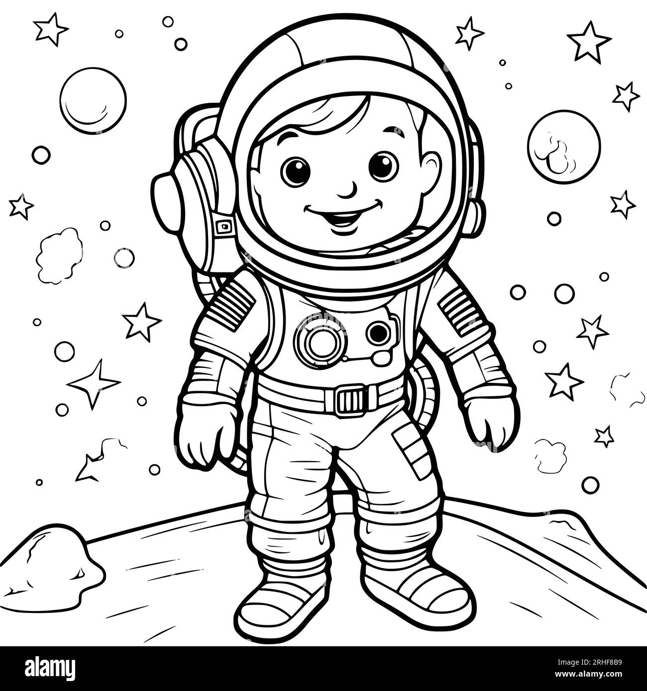 Niña Astronauta Página Para Colorear