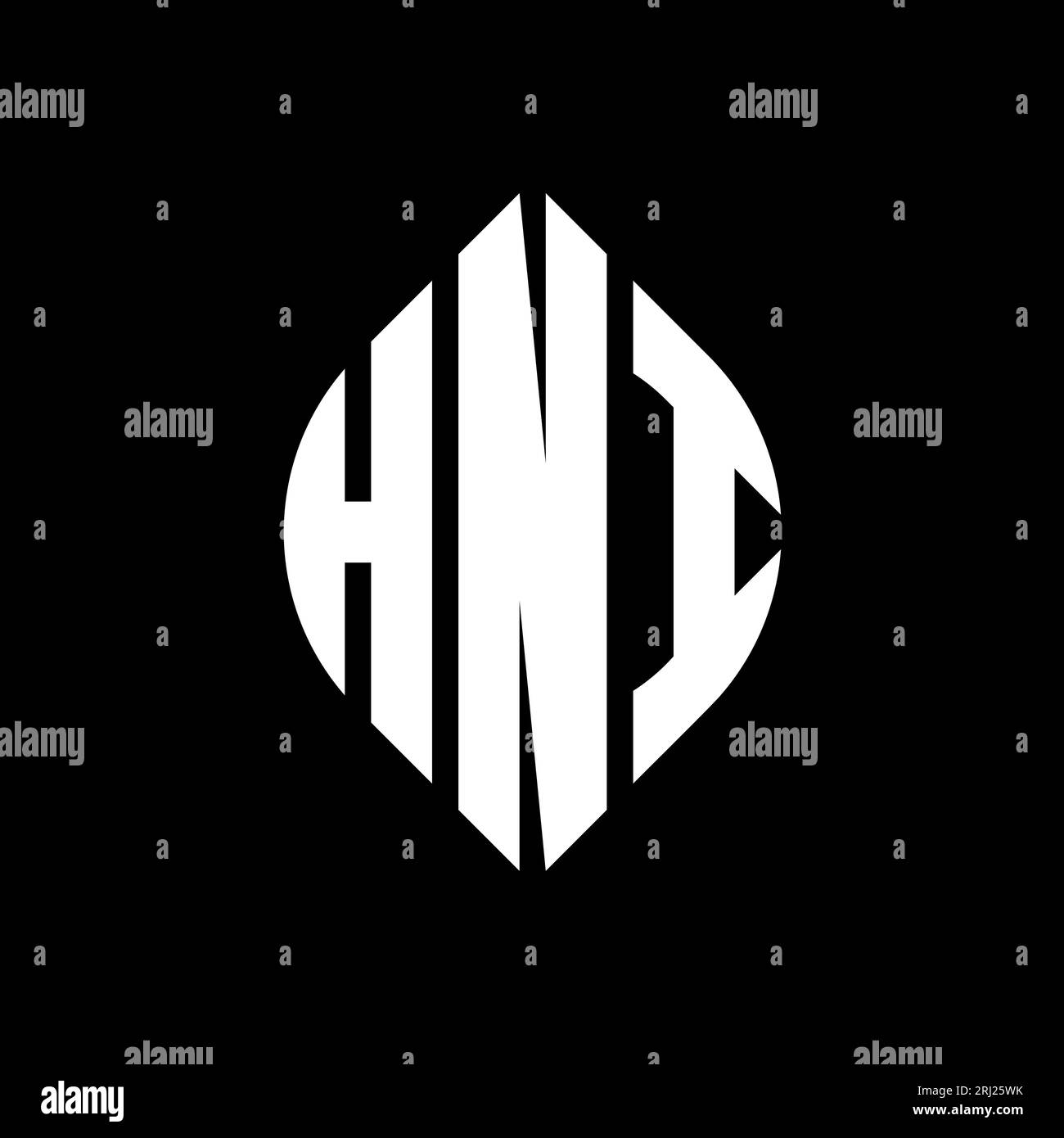 Diseño de logotipo de carta de círculo HNI con forma de círculo y ... Diseño de logotipo de carta de círculo HNI con forma de círculo y ...