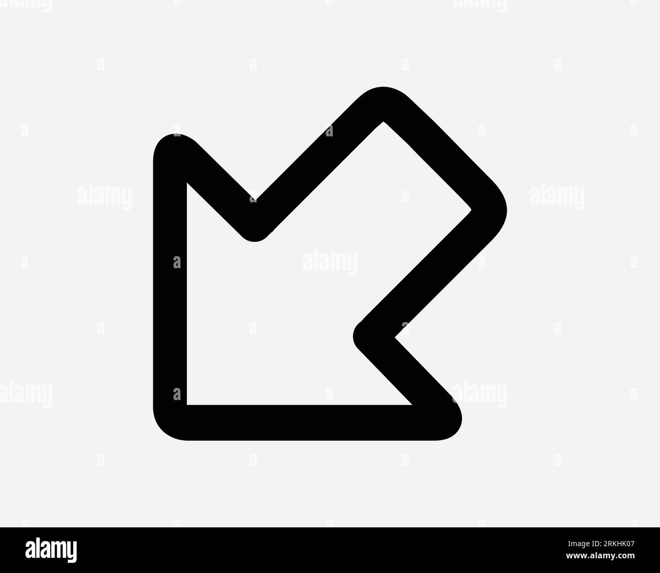 Flecha Inferior Izquierda Icono De Línea Señal De Tráfico Símbolo De