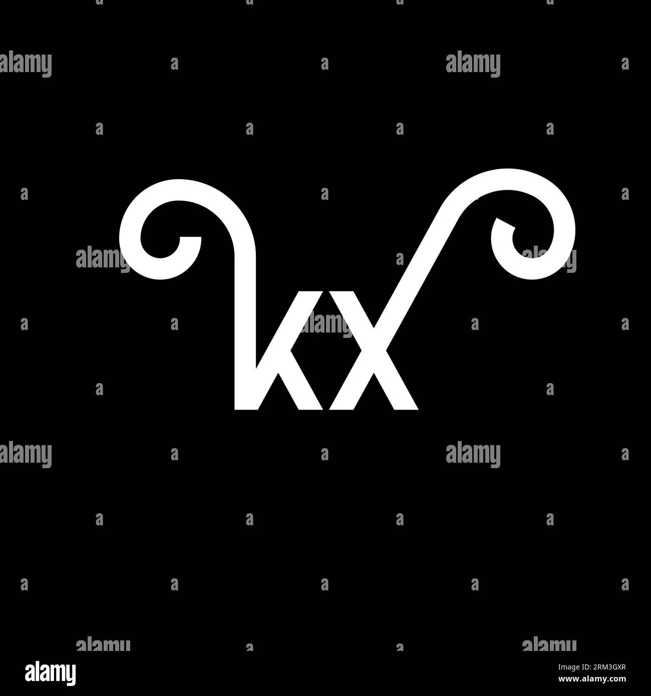 Diseño Del Logotipo De La Letra Kx Sobre Fondo Negro Kx Creative