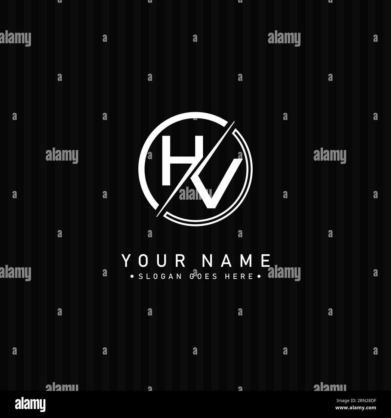 Plantilla Del Vector Para La Letra Inicial Hv Logo Elegante Logotipo