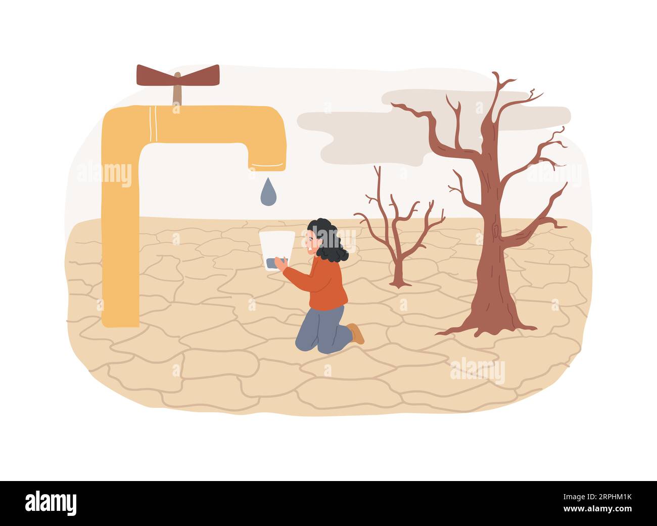 Falta De Agua Dulce Aislado Concepto Ilustración Vectorial