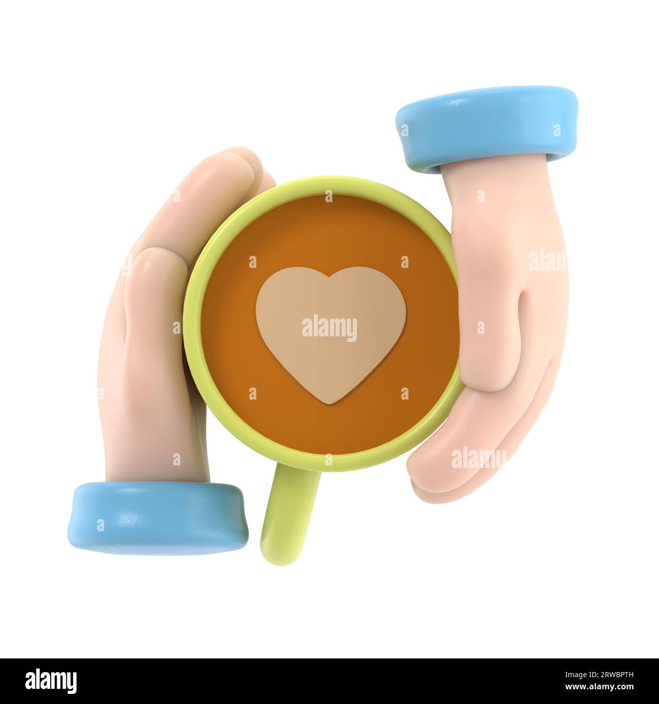 Pareja En El Amor De Las Mujeres Y El Hombre Que Sostiene La Taza De Café Con El Símbolo De La