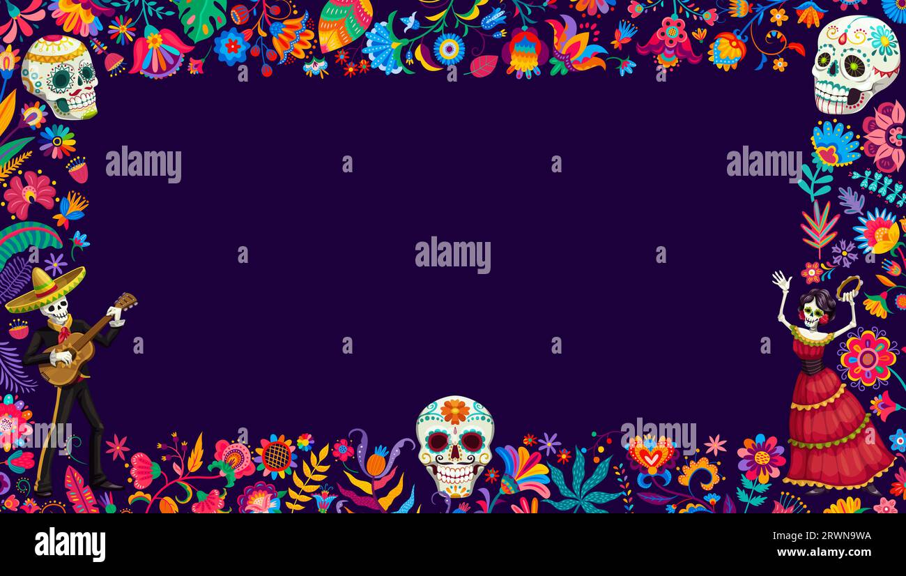 Dibujo De Calavera De Azucar Y Flores