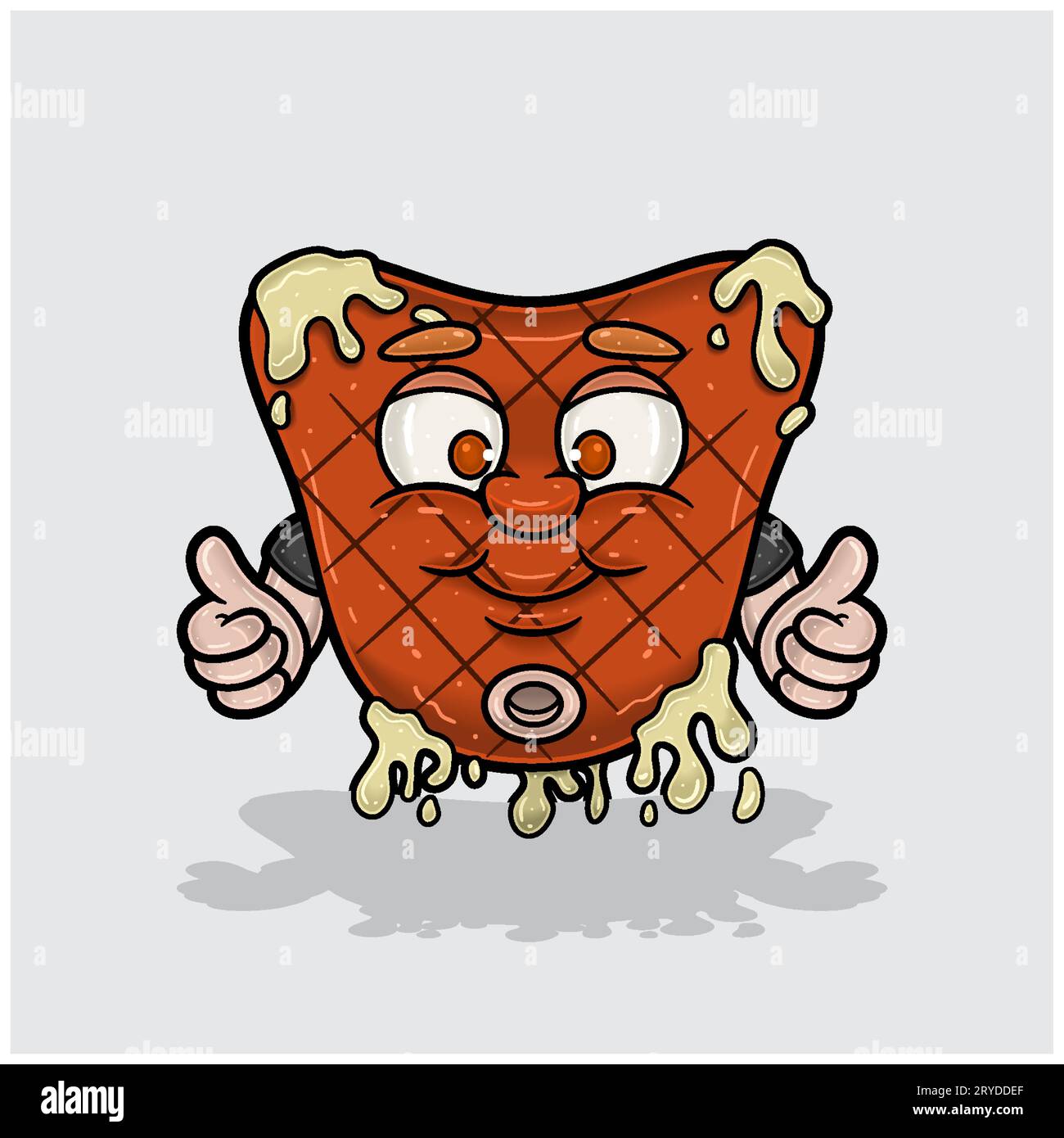 Mascota de dibujos animados de bistec con cara de sonrisa feliz. Libre ...