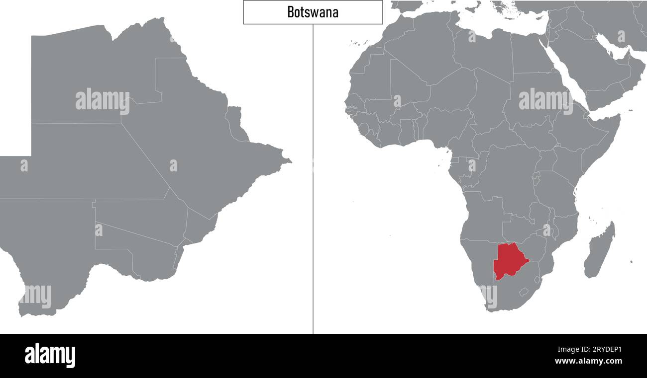 Mapa de Botsuana y la localización en el mapa de África. Ilustración ...