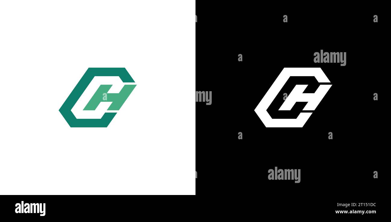 Logotipo De Ch Monograma De Ch Inicial Ch Logo Letra Ch Logo Espacio Negativo Icono Vector