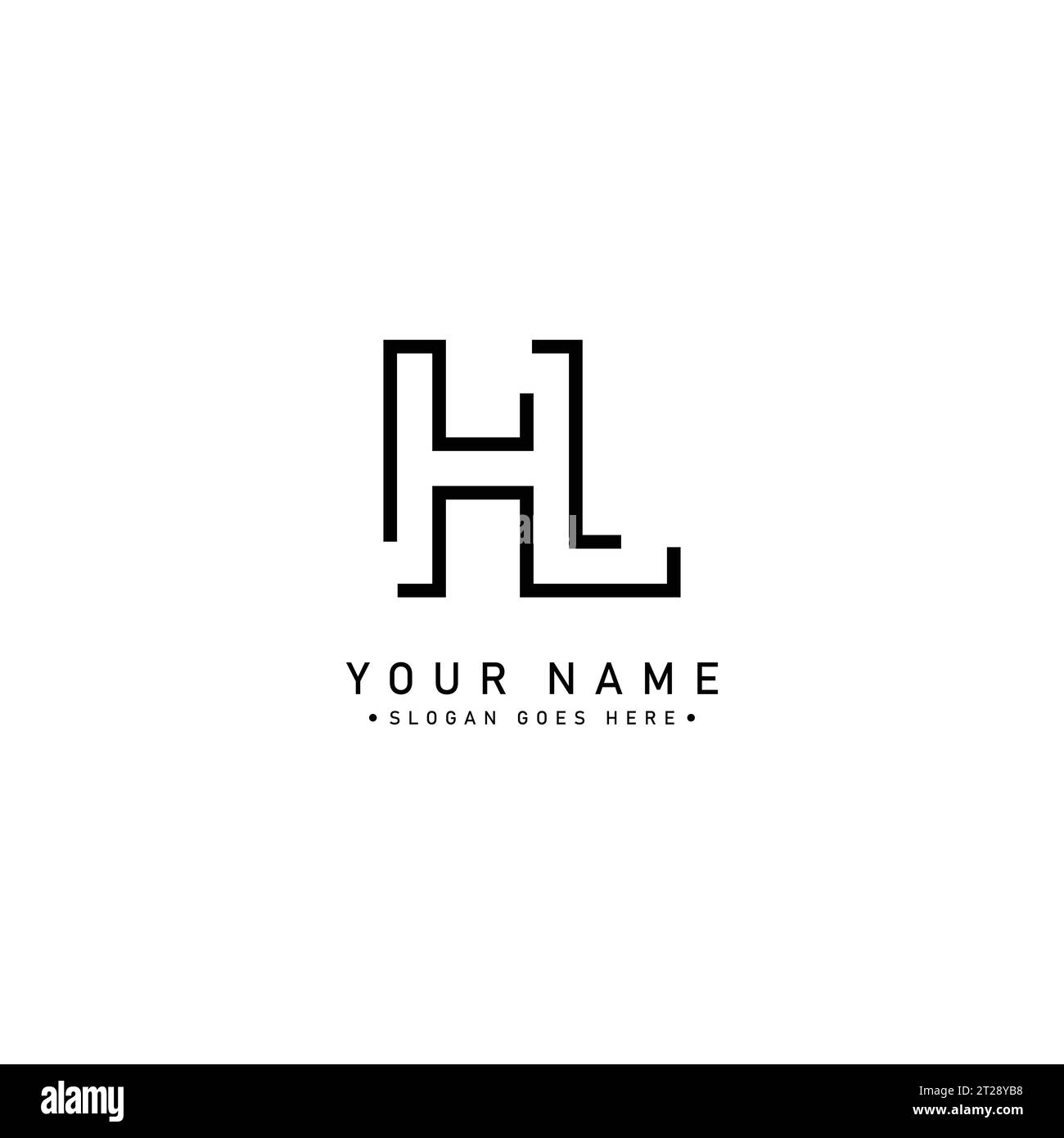 Plantilla Del Vector Para La Letra Inicial Hl Logo Logotipo Elegante