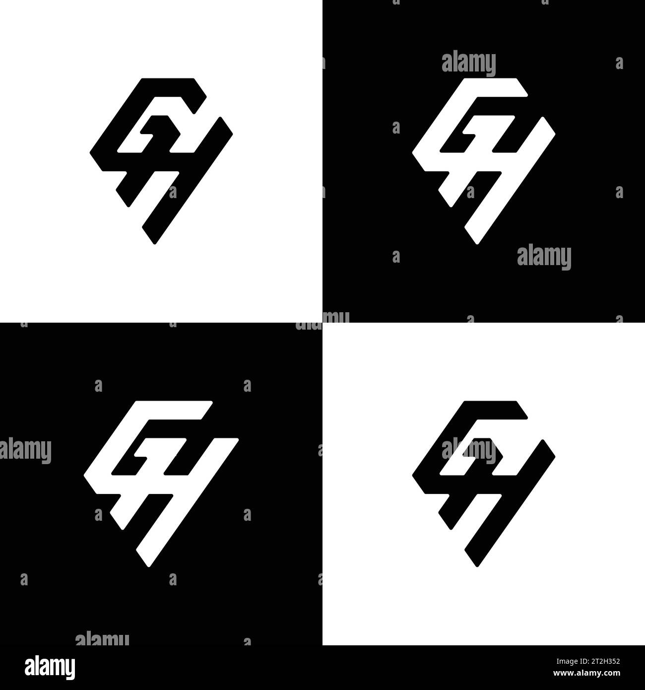 Logotipo de GH, monograma de GH, logotipo inicial de GH, logotipo de la ...