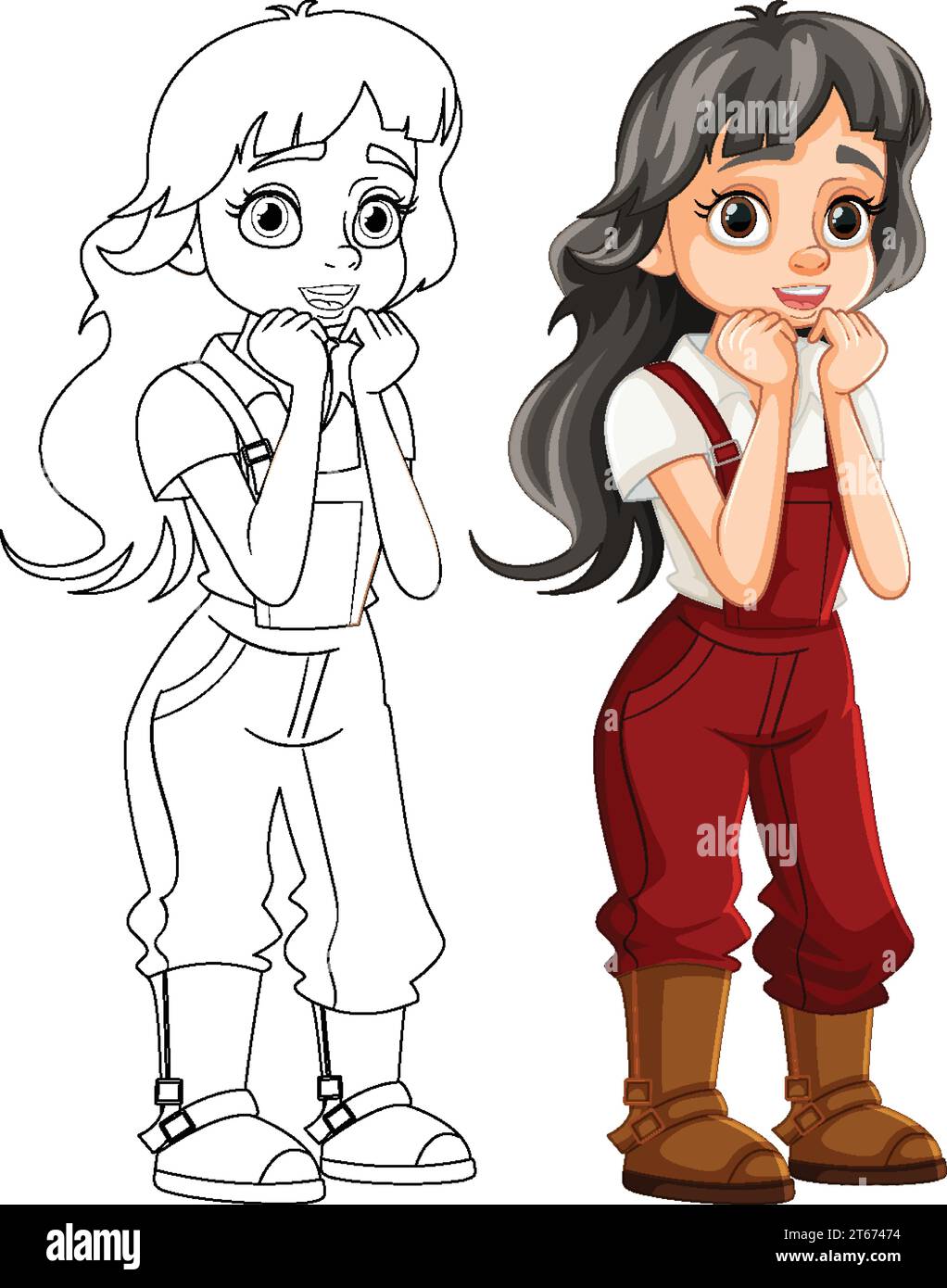 Boceto De Niña Tímida