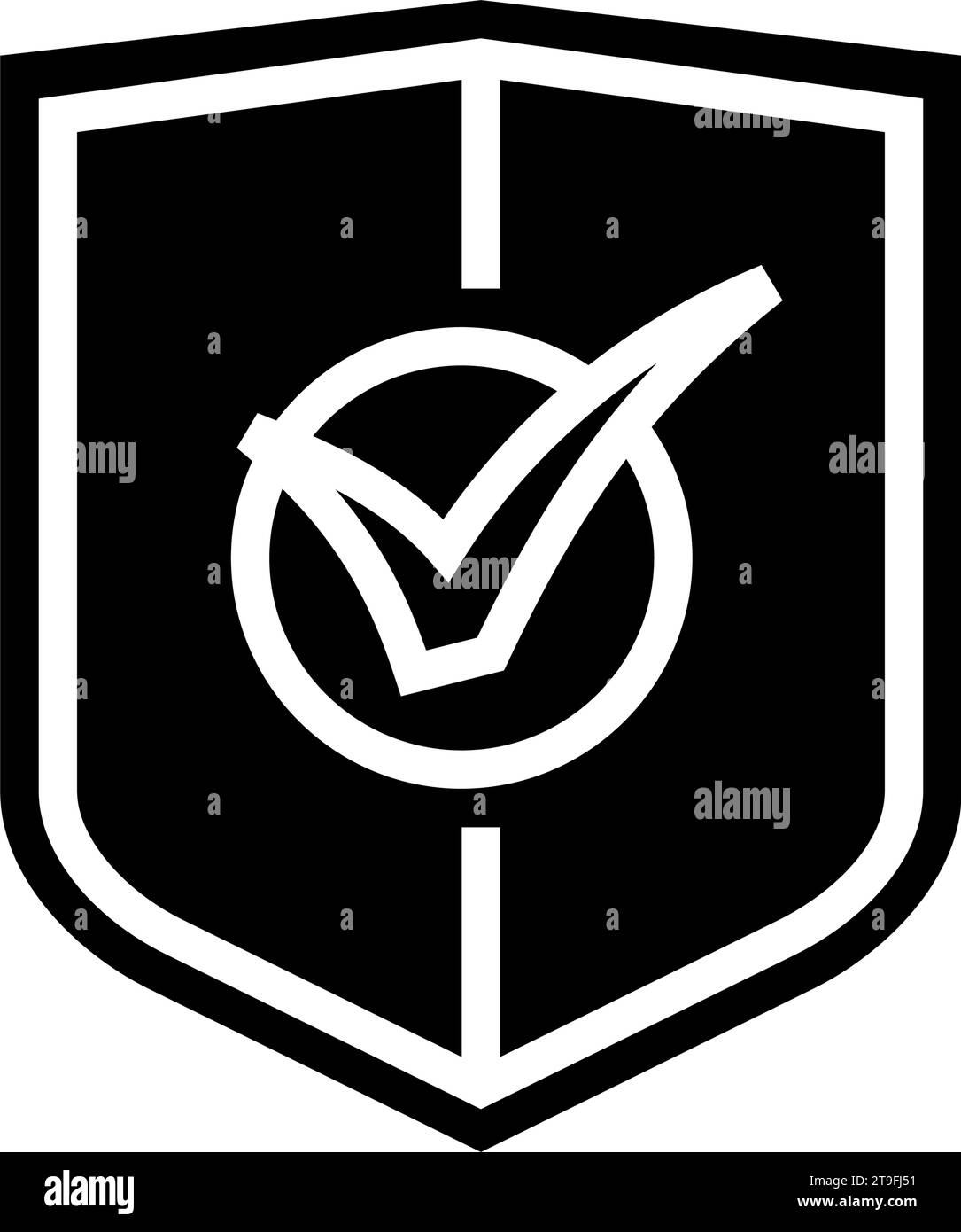 Escudo Marca De Verificación Glifo Icono Ilustración Vectorial Imagen