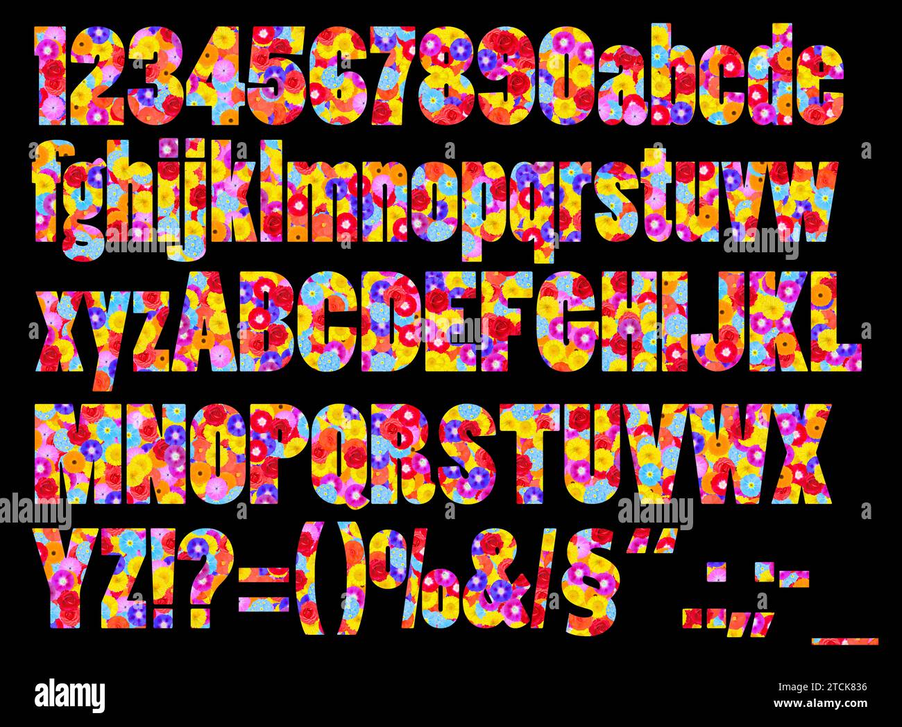 Todo el alfabeto y los números, letras, números, como escribir con ...