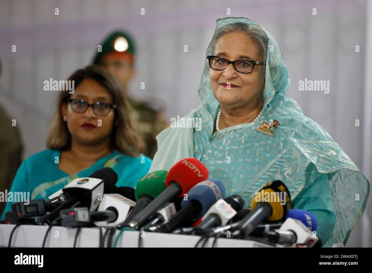 Dhaka Bangladesh 07 De Enero De 2024 El Primer Ministro Sheikh