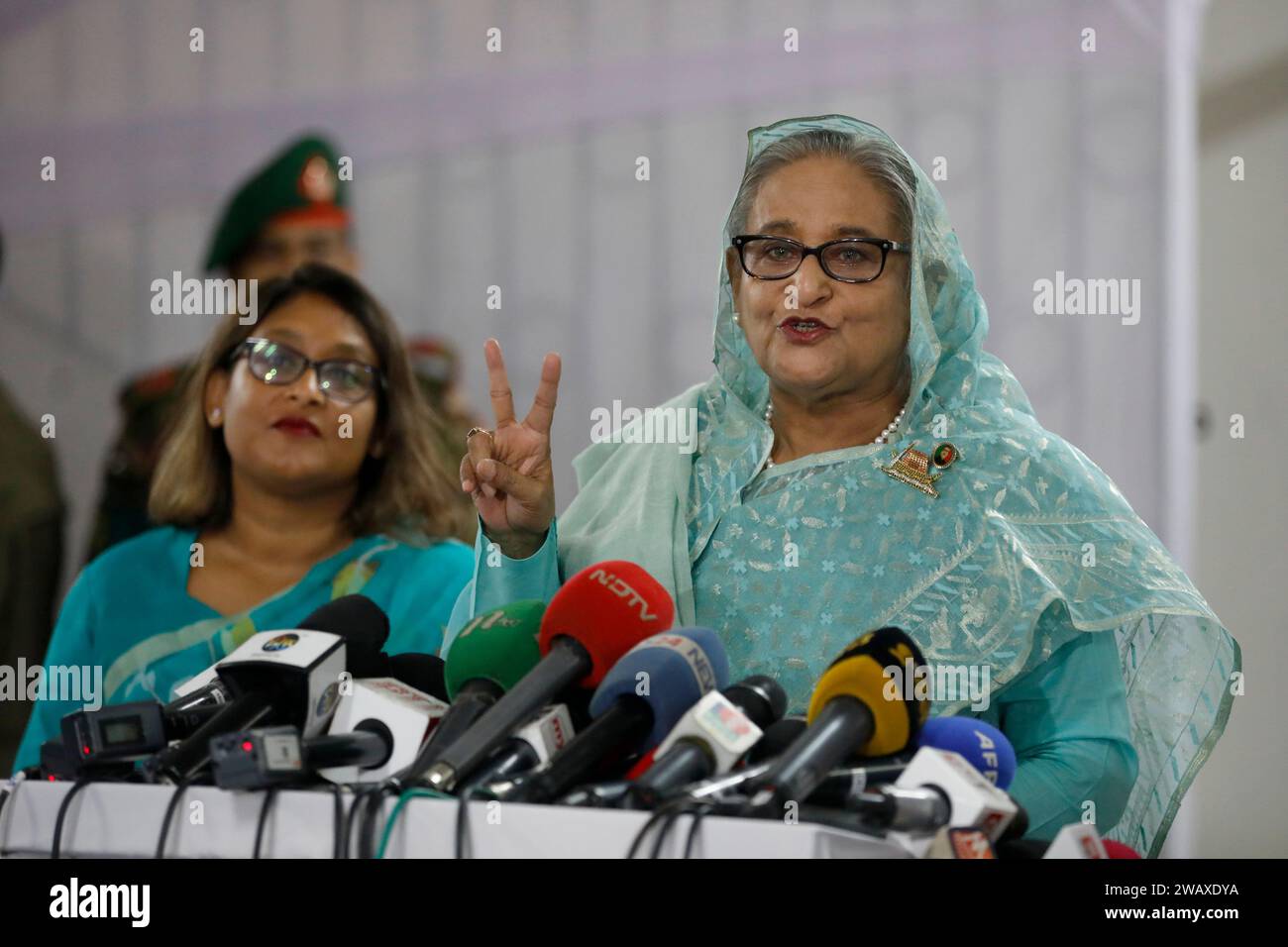 Dhaka Bangladesh 07 De Enero De 2024 El Primer Ministro Sheikh