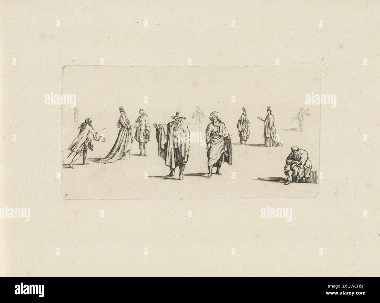 Hoja de estudio con figuras sentadas y de pie, Anónimo, 1675 - 1711 ...