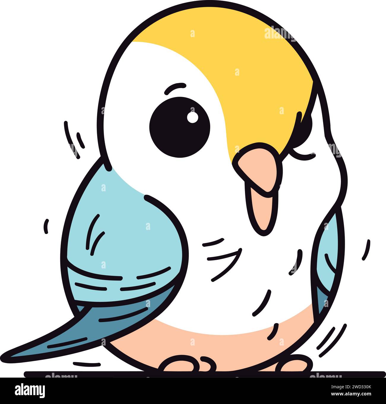 Lindo perico de dibujos animados aislado sobre fondo blanco ...