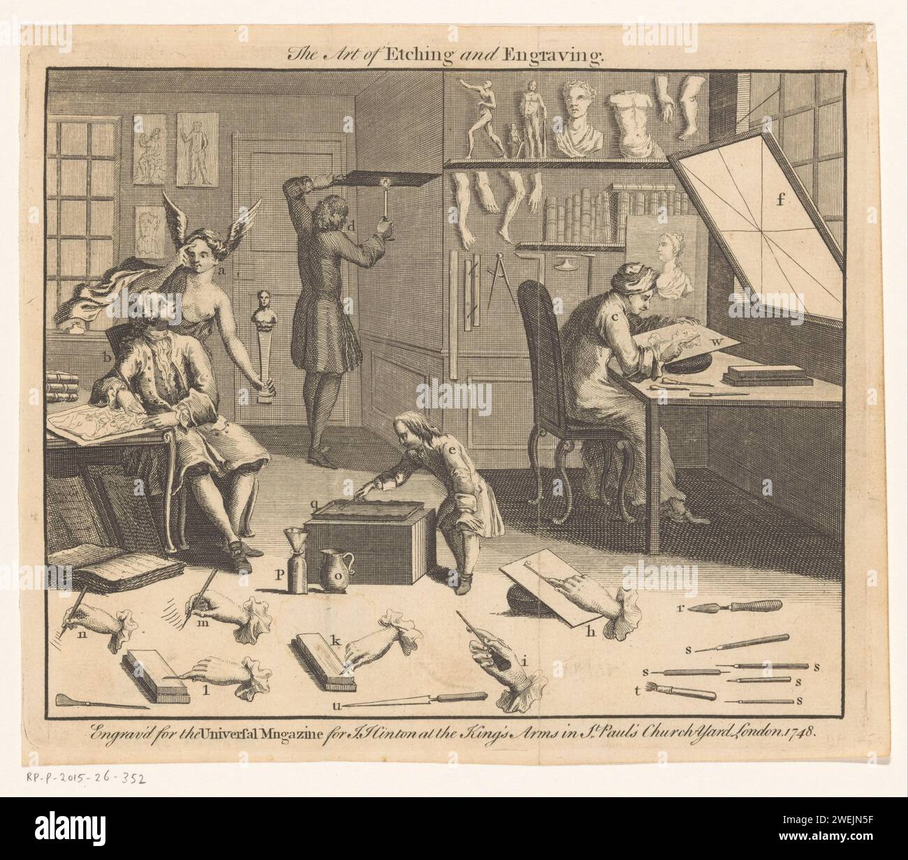 Atelier de un impresor, 1748 impresión Interior con inspiración Además ...