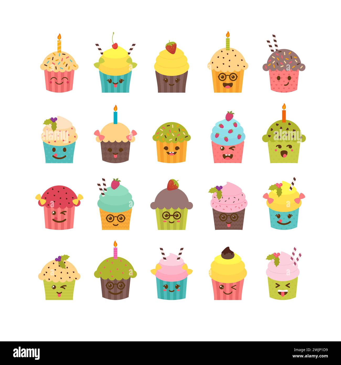 Conjunto De Cupcakes Y Muffins Set De Cupcakes Kawaii Lindos
