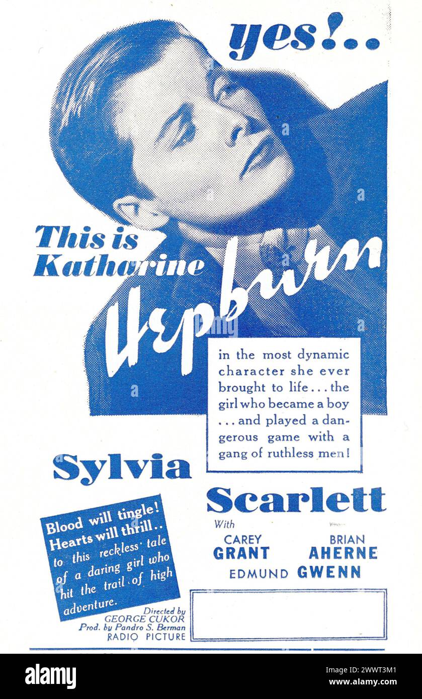 Un anuncio de periódico para SYLVIA SCARLETT 1935 protagonizado por ...