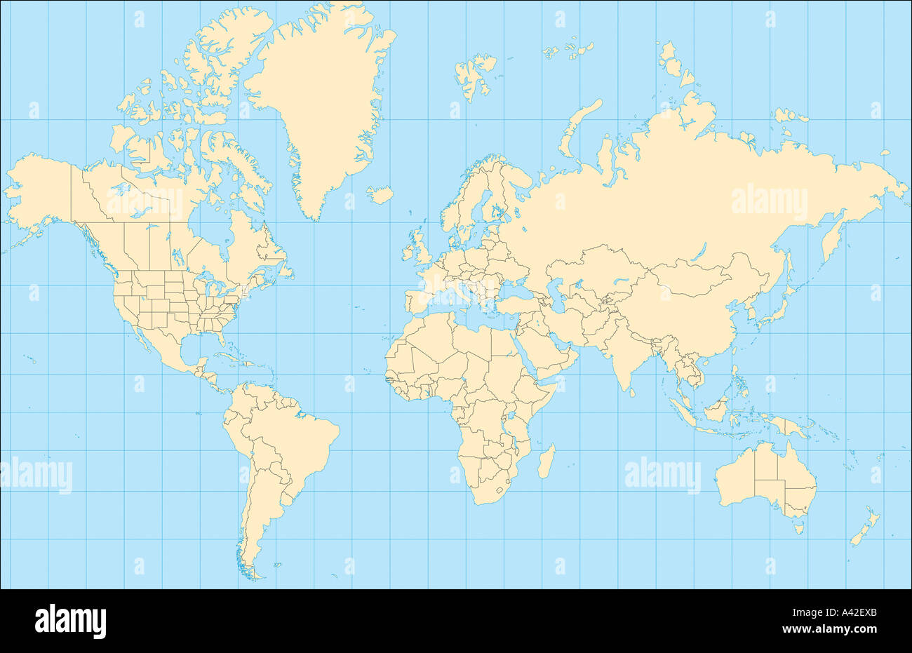 Hoja De Trabajo Del Mapa Mundial De Longitud Y Latitud