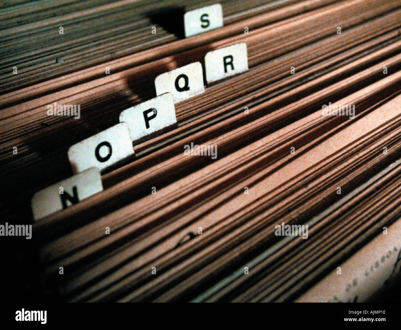 Los Archivos En Orden Alfabético Fotografía De Stock Alamy
