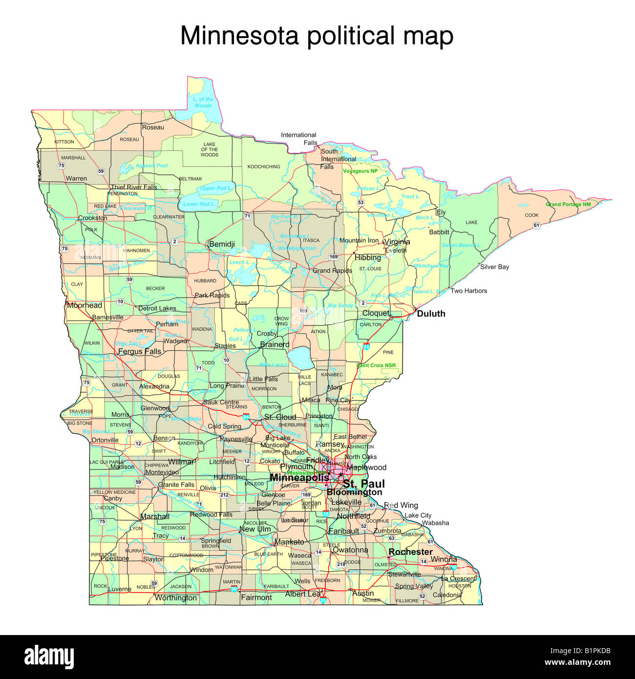 Political Map Of Minnesota
