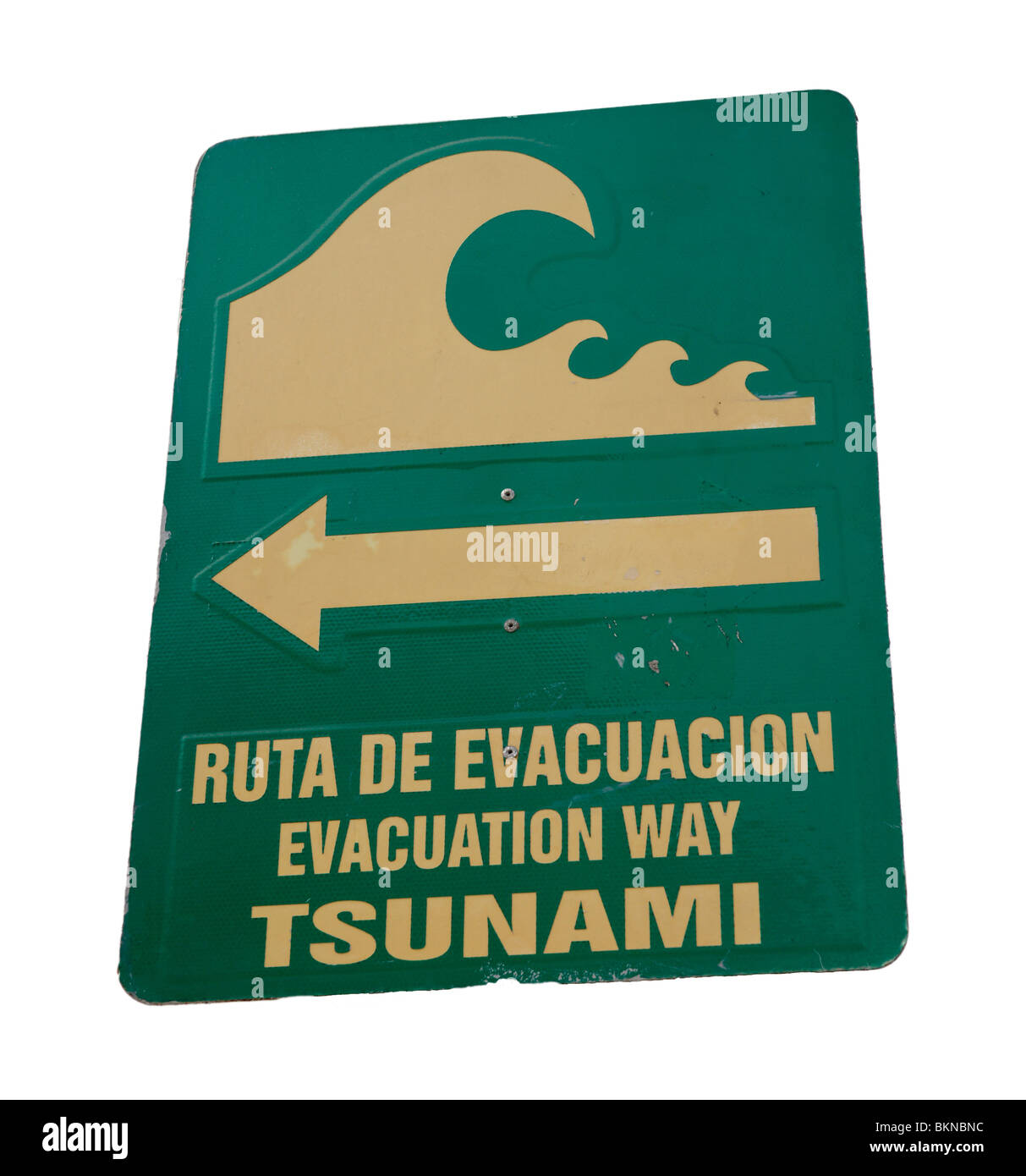 Ruta De Evacuación Tsunami Signo De Advertencia Fotografía De Stock Alamy