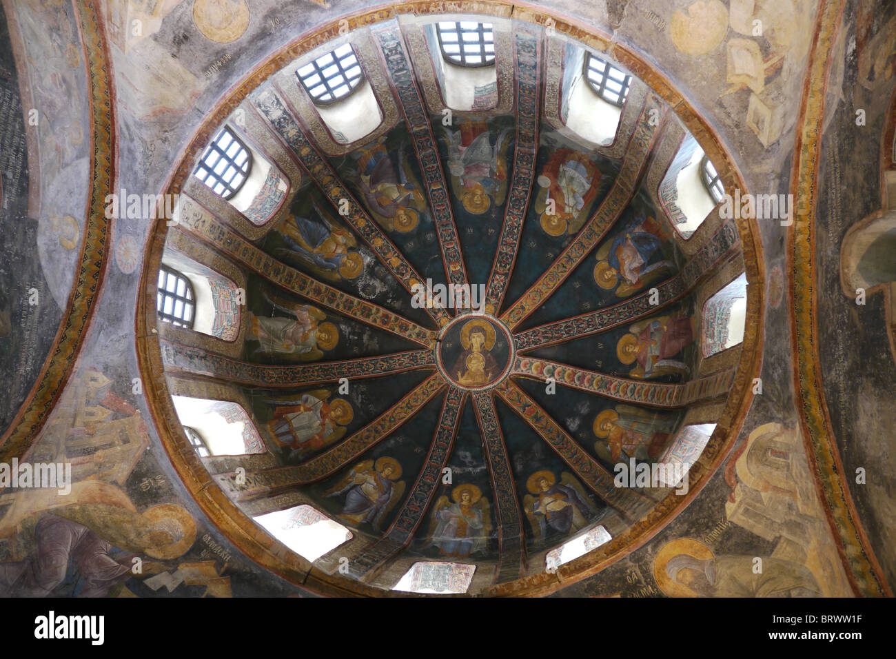 Turquía, la Iglesia de Chora, en Estambul. La Virgen y el niño, la ...