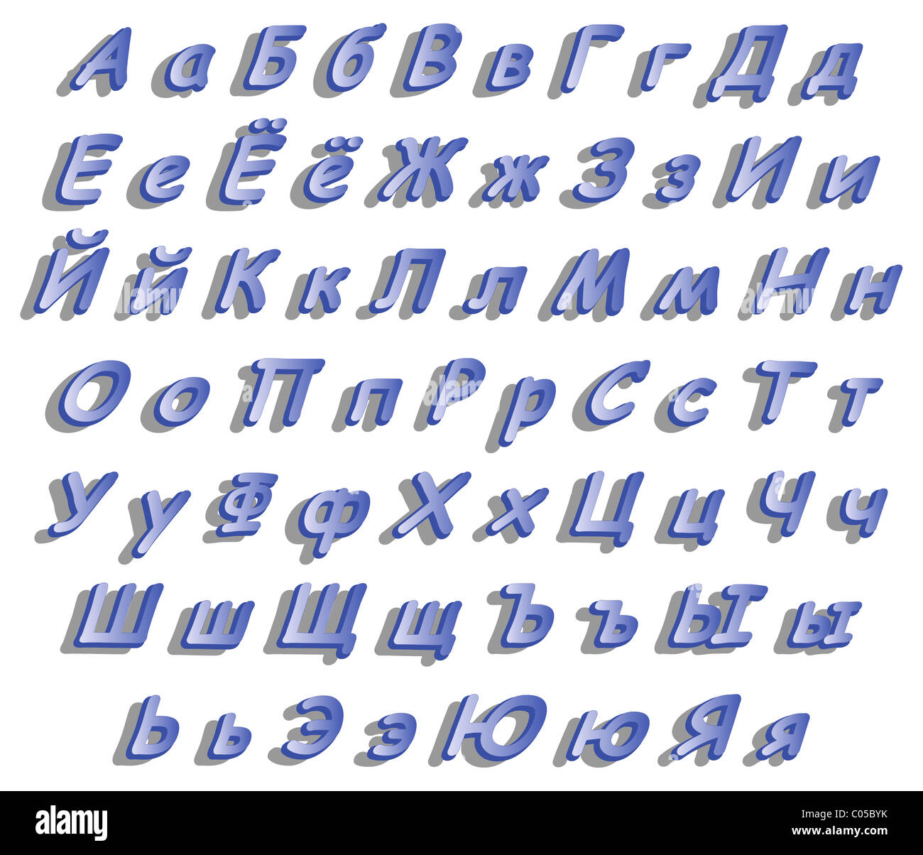 Alfabeto Ruso Cursiva