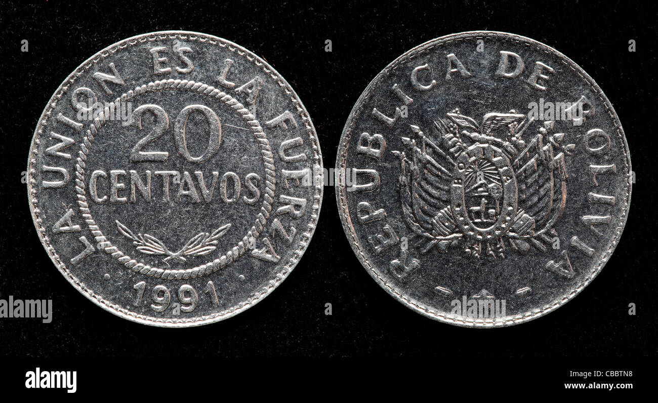 20 centavos, Bolivia, 1991 Fotografía de stock - Alamy 20 centavos, Bolivia, 1991 Fotografía de stock - Alamy