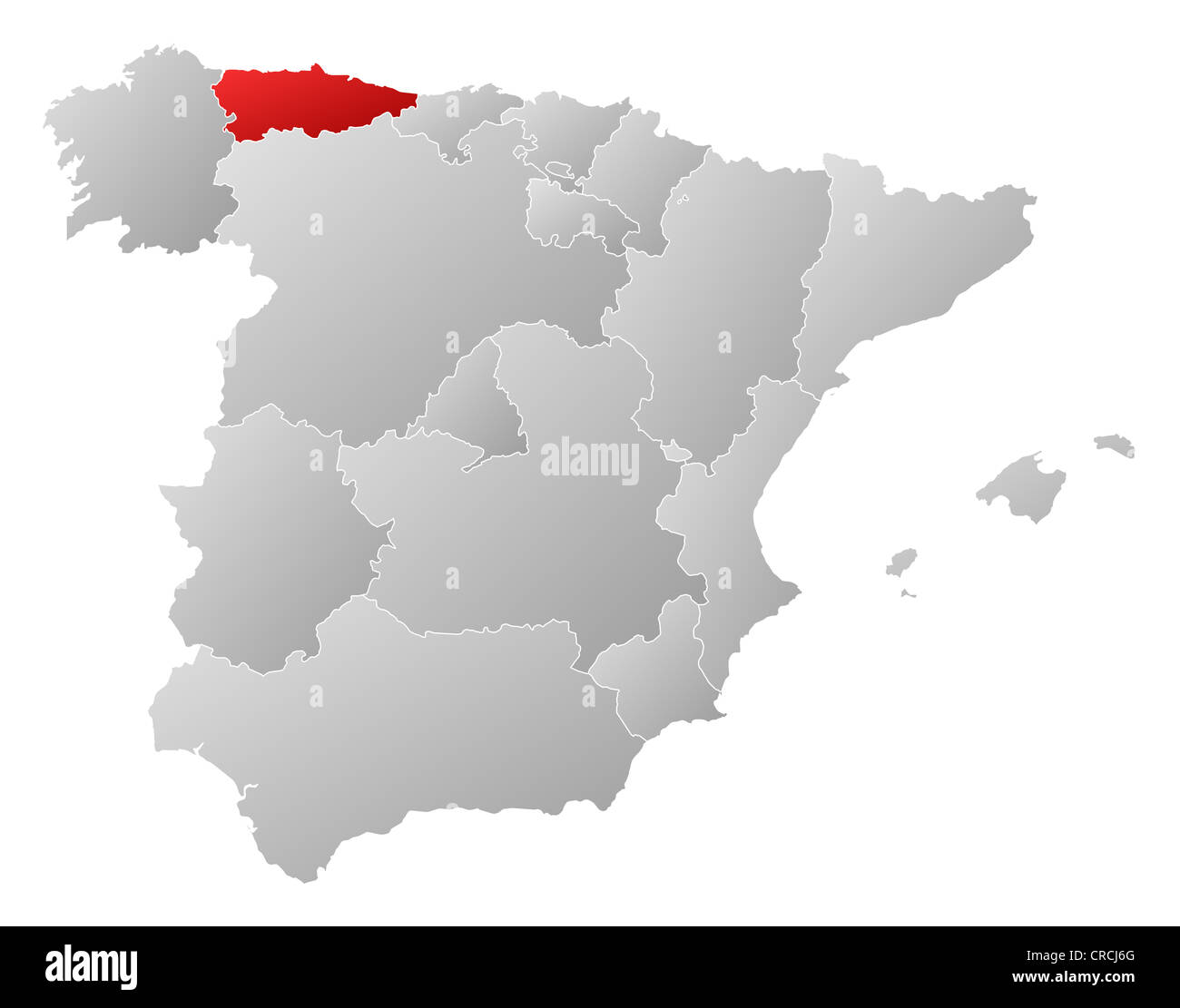 The asturias region silhouette map fotografías e imágenes de alta ...