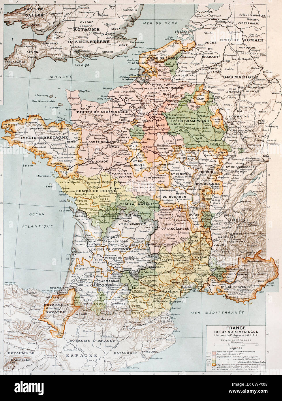 Mapa De La Francia Medieval Del Siglo Xv