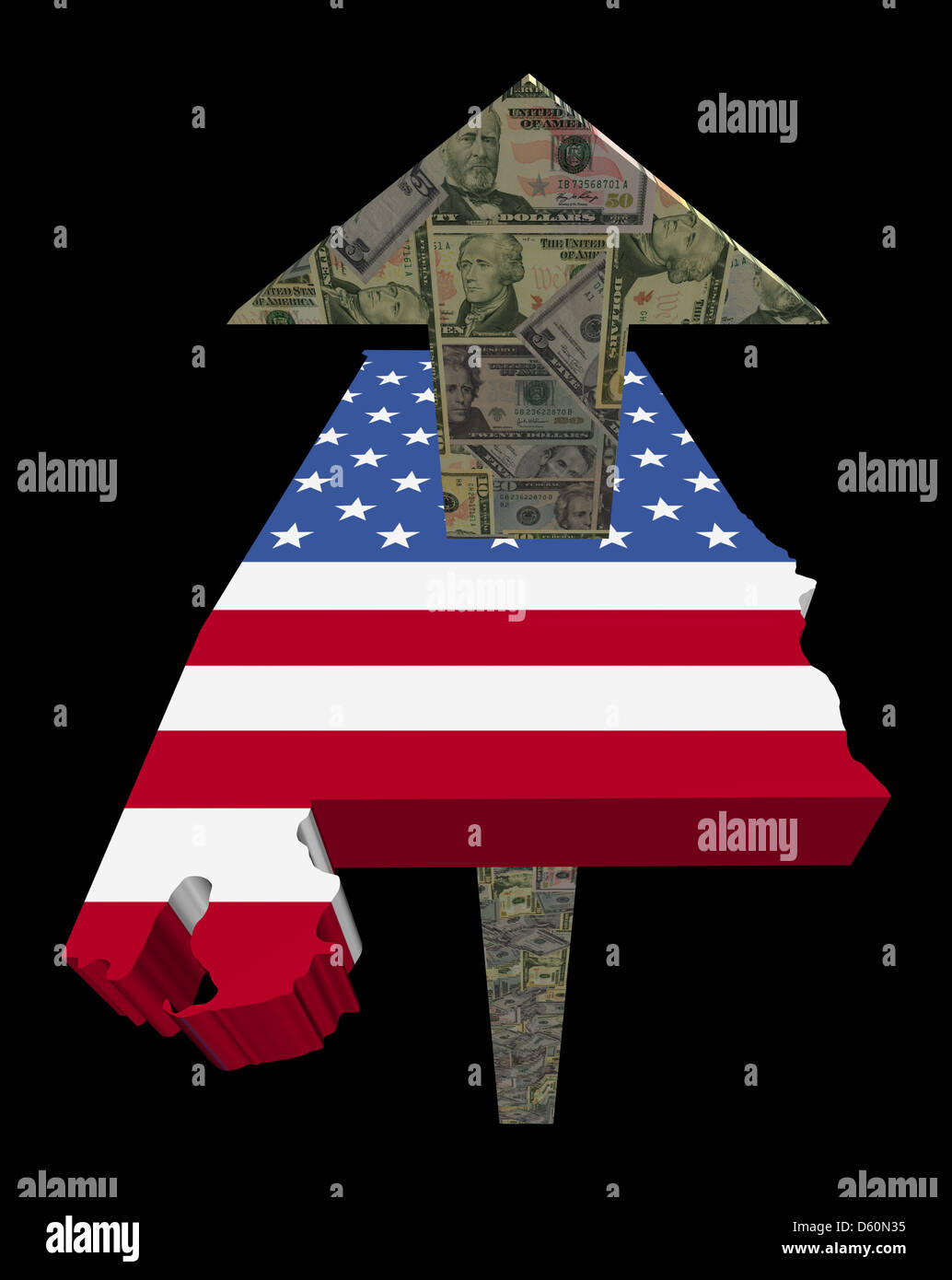 D lares Americanos Flecha Y Alabama Bandera Mapa Ilustraci n Fotograf a