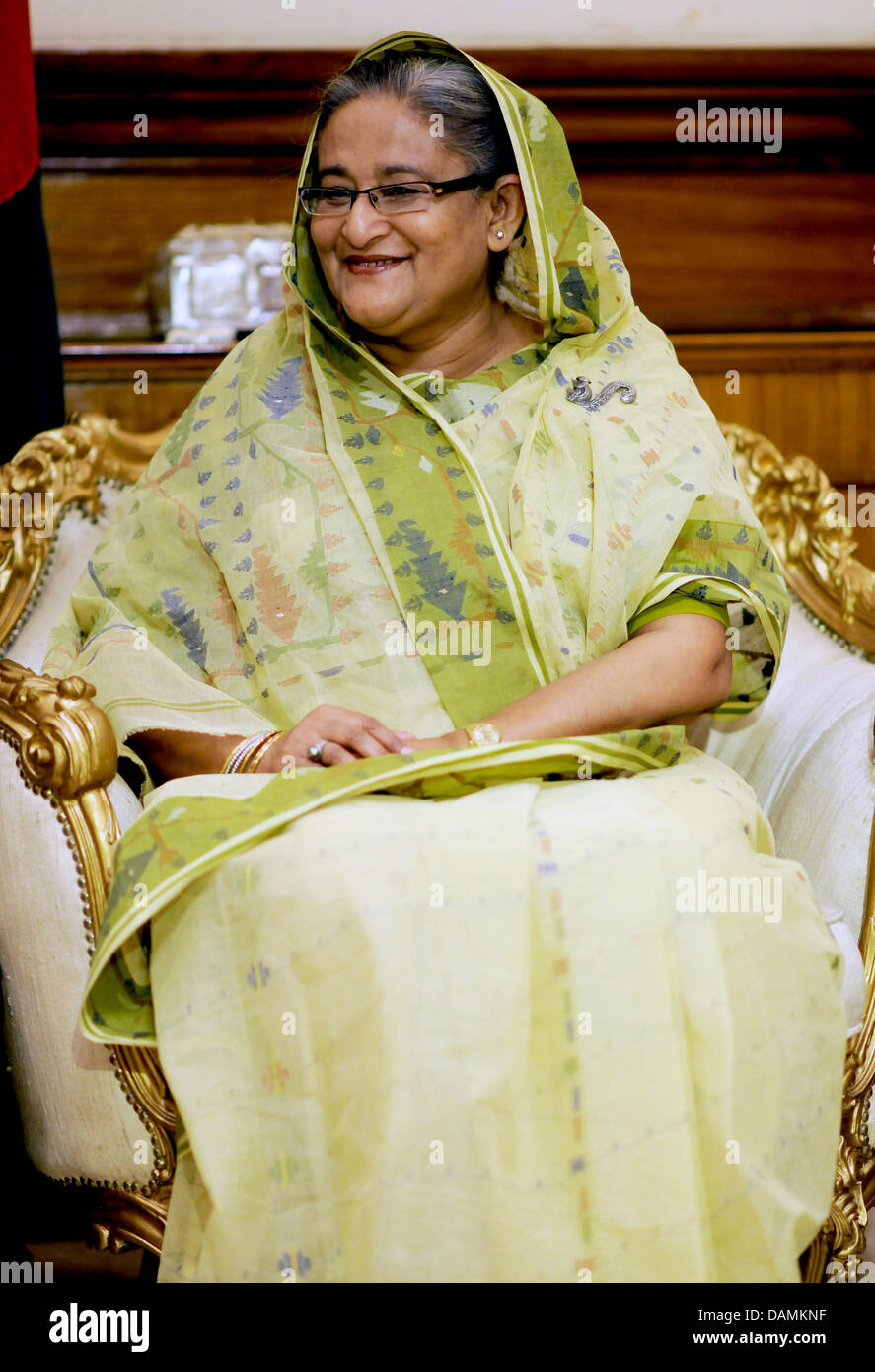 La Primera Ministra De Bangladesh Sheikh Hasina Wajed Está Retratado