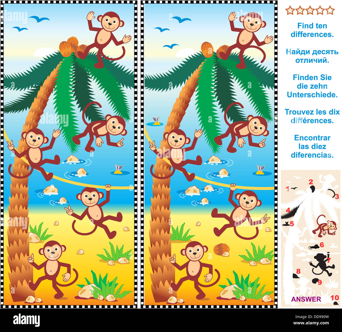 Puzzle Visual Encontrar Las Diez Diferencias Entre Las Dos Imágenes