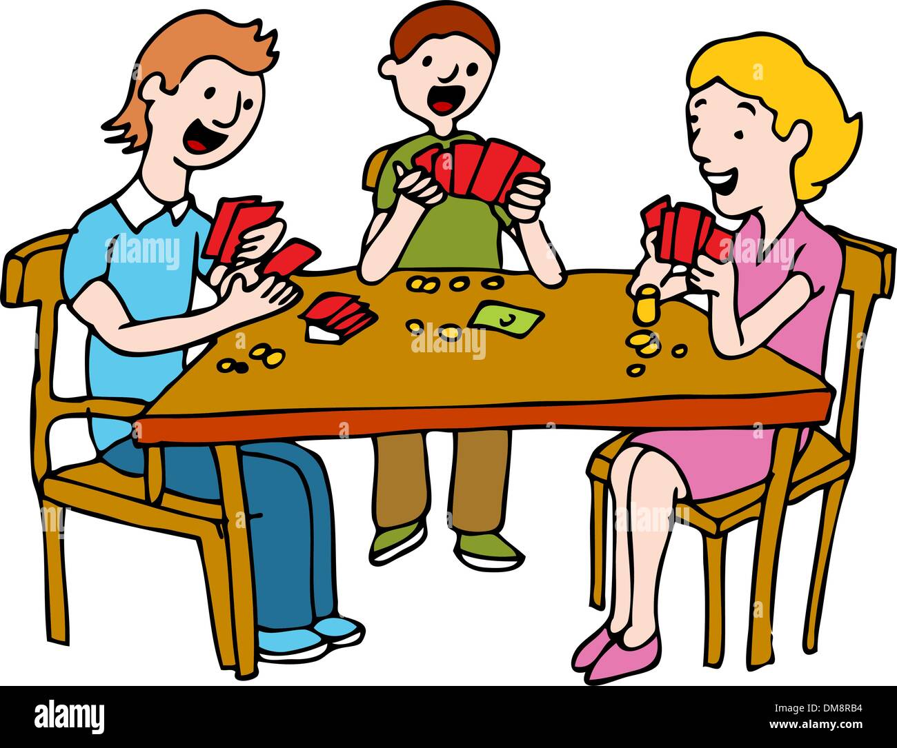 Niños Jugando A Las Cartas Clipart
