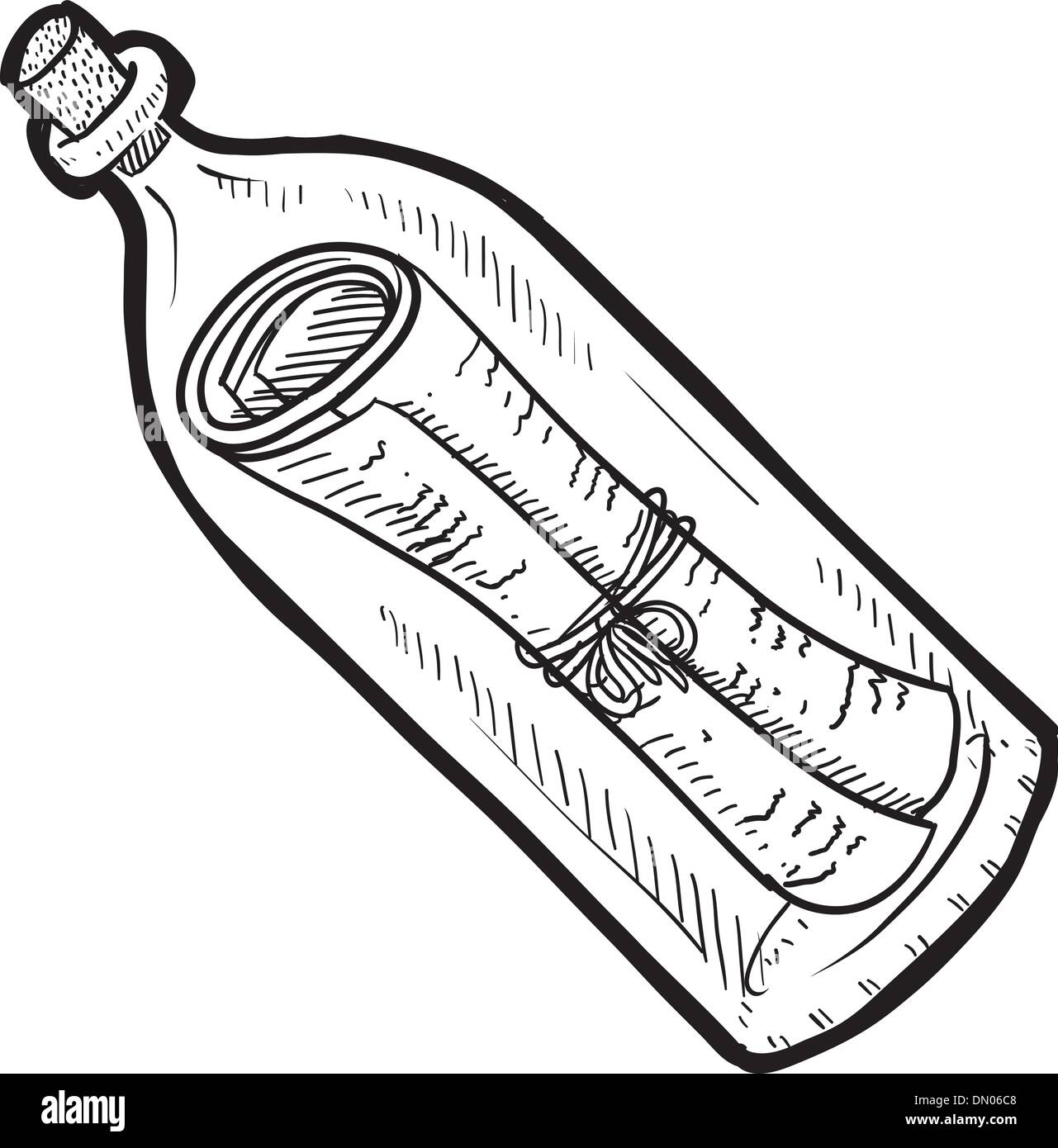 Mensaje en una botella dibujo vectorial Imagen Vector de stock - Alamy Mensaje en una botella dibujo vectorial Imagen Vector de stock - Alamy