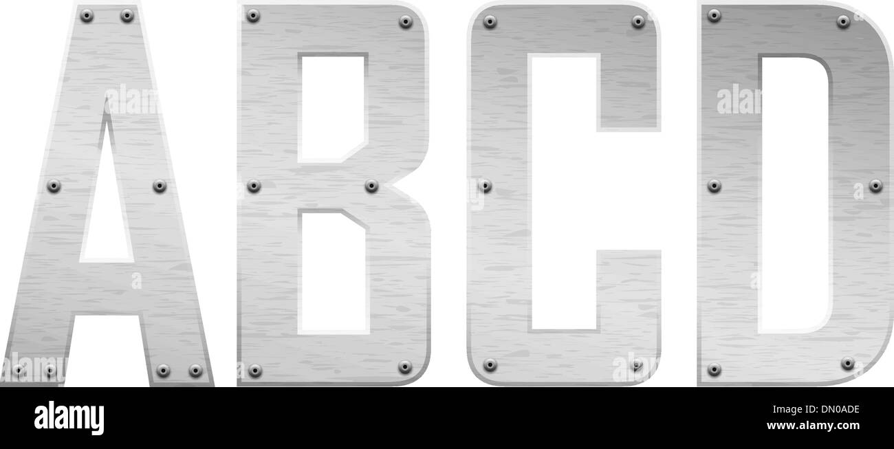 Letras de plata Imágenes de stock en blanco y negro - Alamy