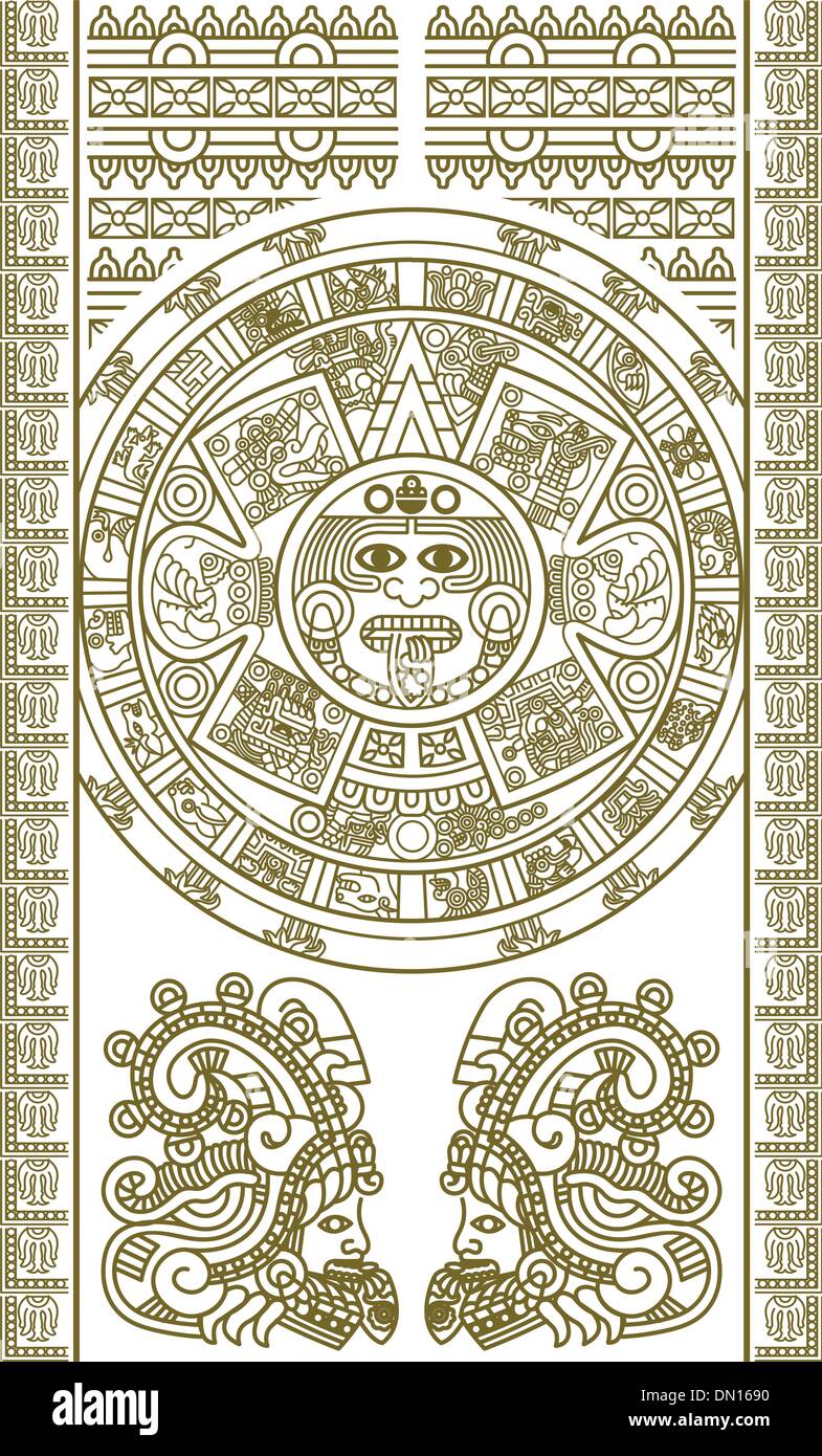 El calendario azteca Imágenes vectoriales de stock - Alamy